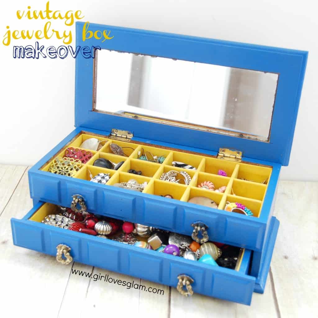 Vintage Wooden Jewelry Box Makeover - Girl Loves Glam