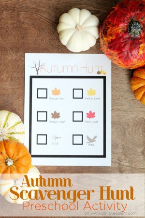 Autumn Scavenger Hunt Preschool Activity - Girl Loves Glam