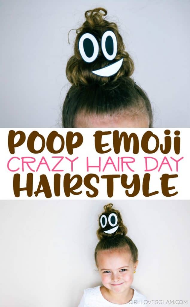 Poop Emoji Hairstyle for Crazy Hair Day - Girl Loves Glam